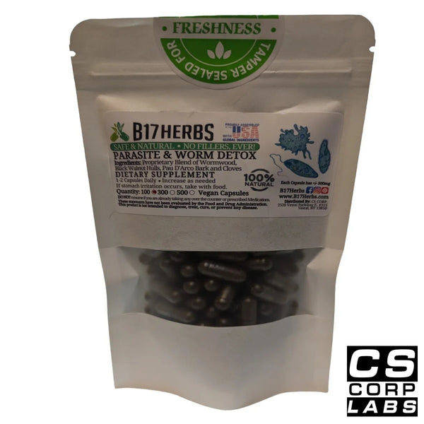 Worm & Parasite Blend - Natural Cleanse Formula - 500mg - 50 Veggie Ca ...